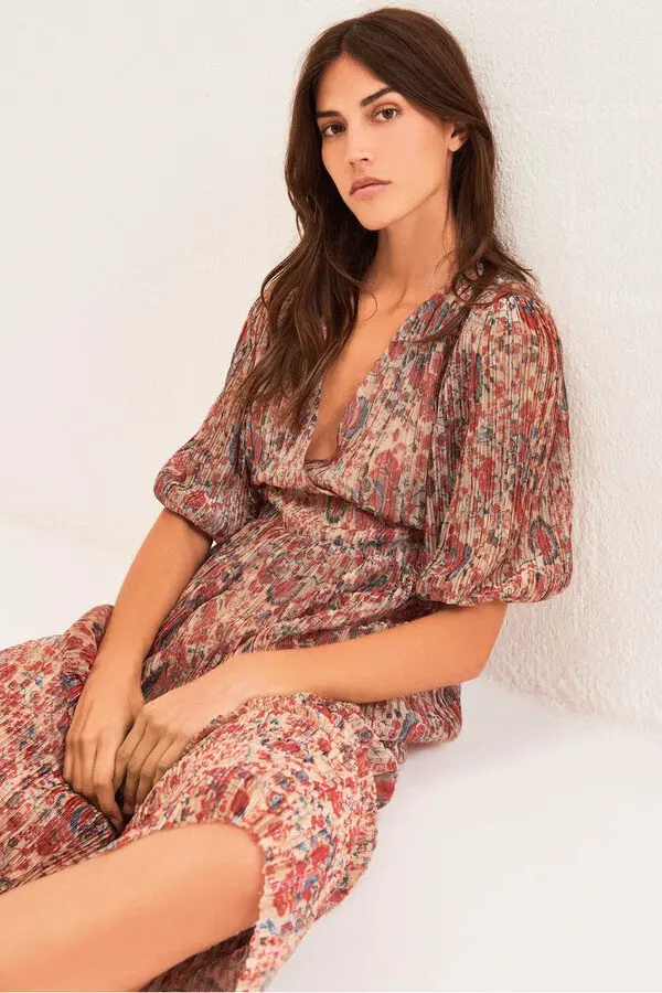 Ba&Sh Athena Shiny Maxi Dress In Red - 40% Off | Editorialist