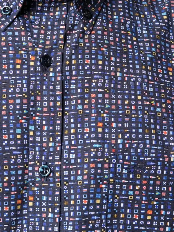 Paul & Shark Flag-print Cotton Shirt
