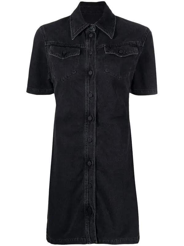 Off-White Denim Shirt Dress - Grey