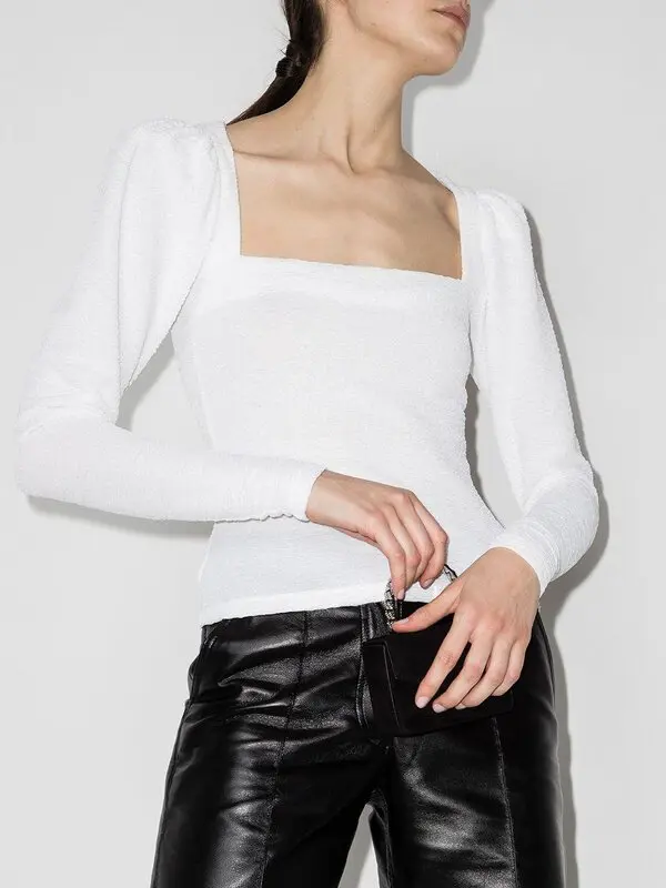 ROTATE BY BIRGER CHRISTENSEN Stevie Square-neck Long-sleeve Top