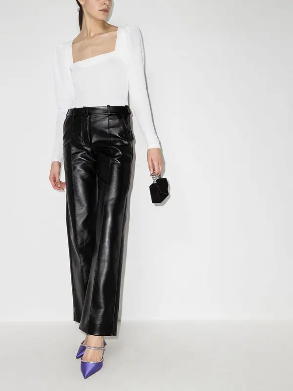 ROTATE BY BIRGER CHRISTENSEN Stevie Square-neck Long-sleeve Top