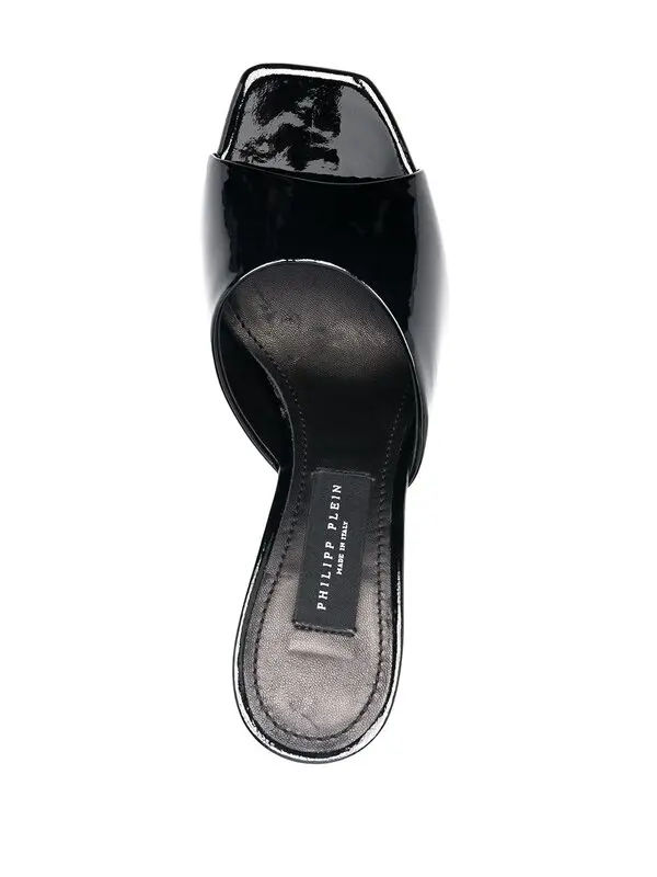 Philipp Plein Square-toe Heeled Sandals - Black