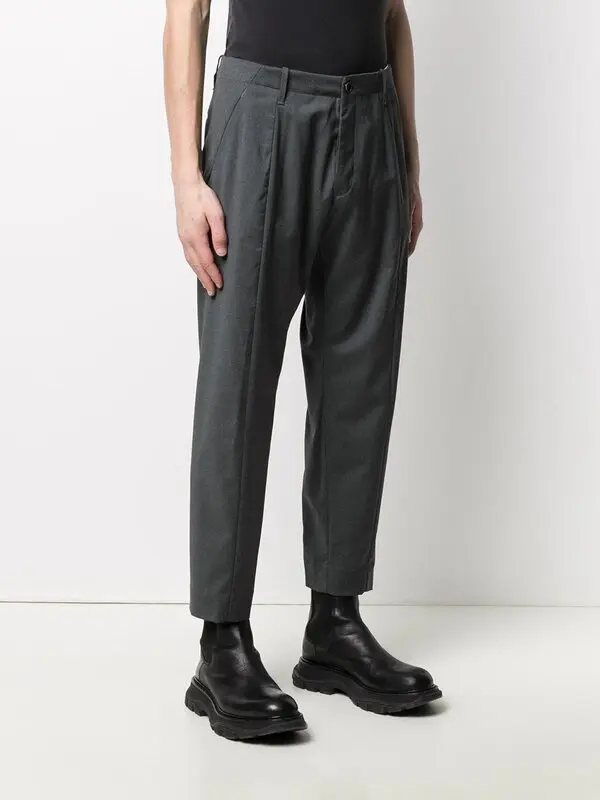 NINE:INTHE:MORNING Tapered Cropped Trousers - Grey