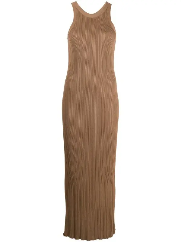 chinese dress ladies Curved rib tank dress black – TOTEME main image 0