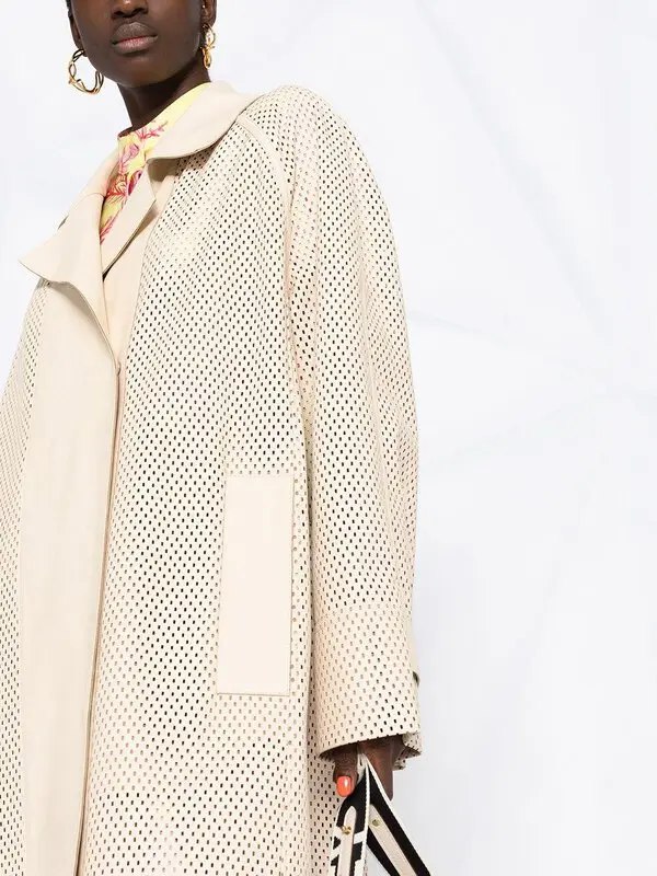 Stella McCartney Faux-leather Perforated Coat
