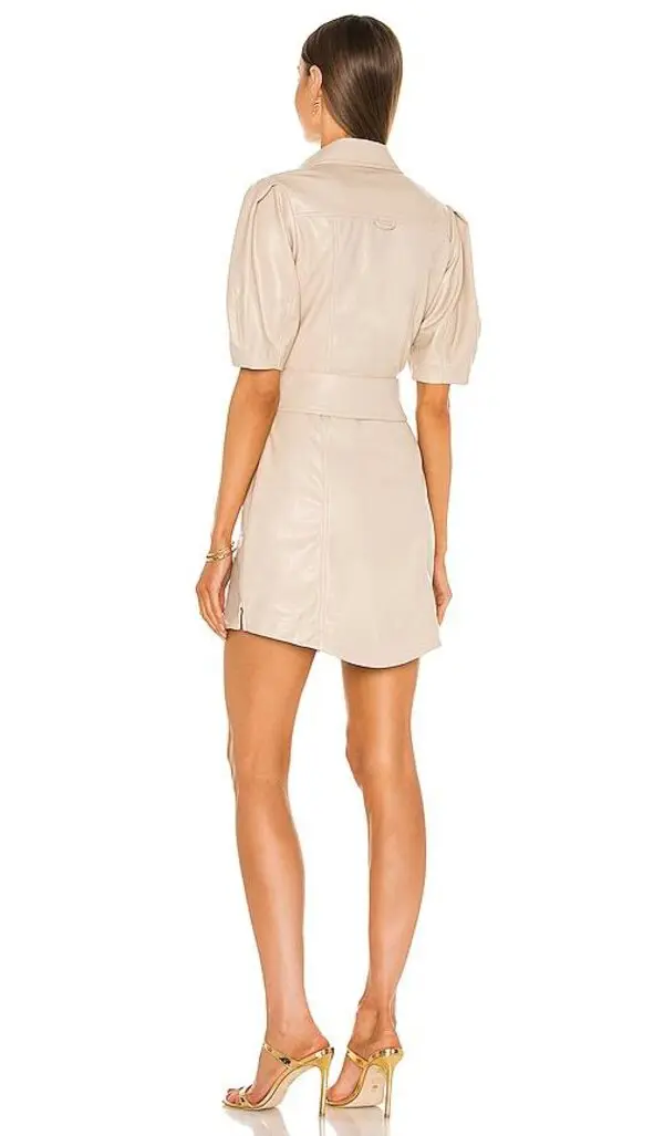 Simkhai Novah Vegan Leather Dress In Cream - Egret | Editorialist