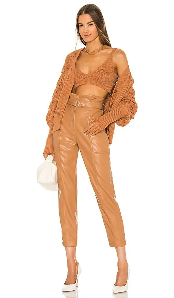 Simkhai Leela Vegan Leather Pant In Tan