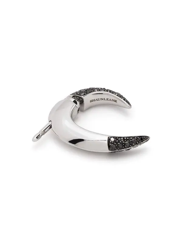 SHAUN LEANE 18kt White Gold Small Talon Black Diamond Earrings - Silver
