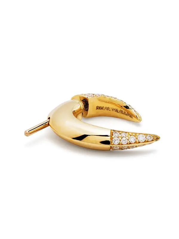 SHAUN LEANE 18kt Yellow Small Talon Diamond Earrings - Gold