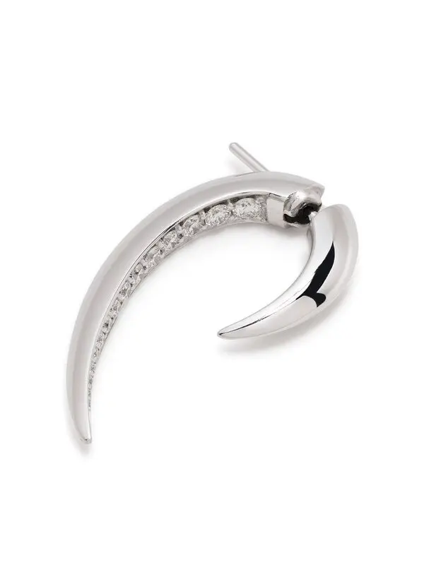 SHAUN LEANE 18kt White Gold Hook Diamond Earrings - Silver