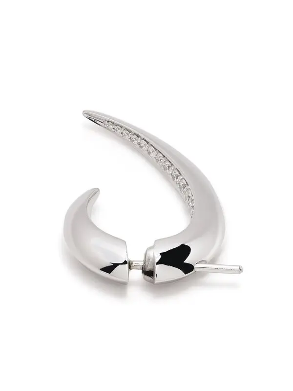 SHAUN LEANE 18kt White Gold Hook Diamond Earrings - Silver
