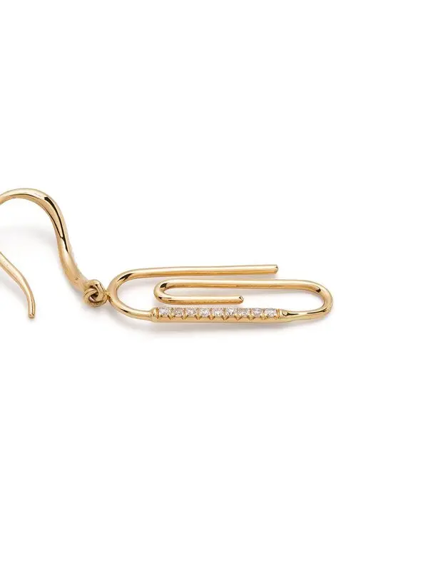 AURÉLIE BIDERMANN 18kt Yellow Paperclip Diamond Earrings