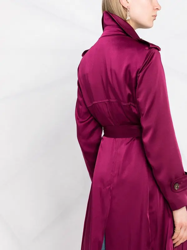 Red Valentino Valentino Pleat-Detail Trench Coat In Red - 72% Off