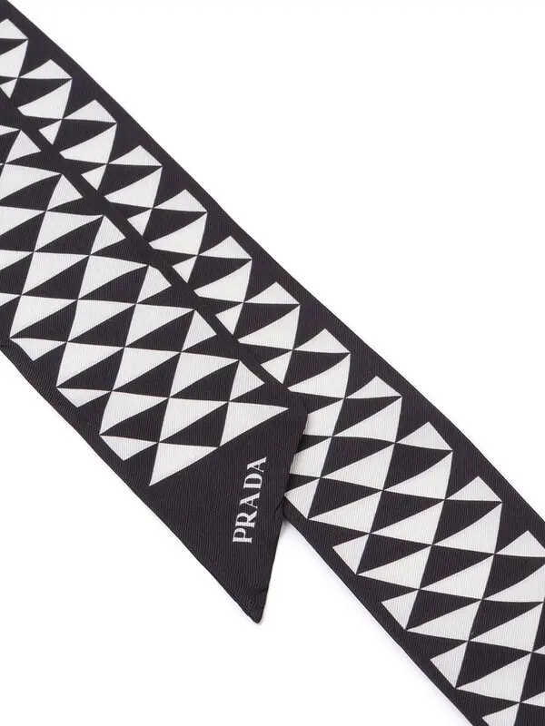 Prada Triangle-logo Twill Scarf