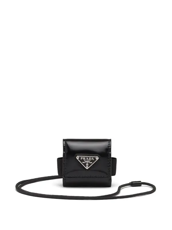 Prada Triangle-Logo Airpods Pro Case - Black | Editorialist
