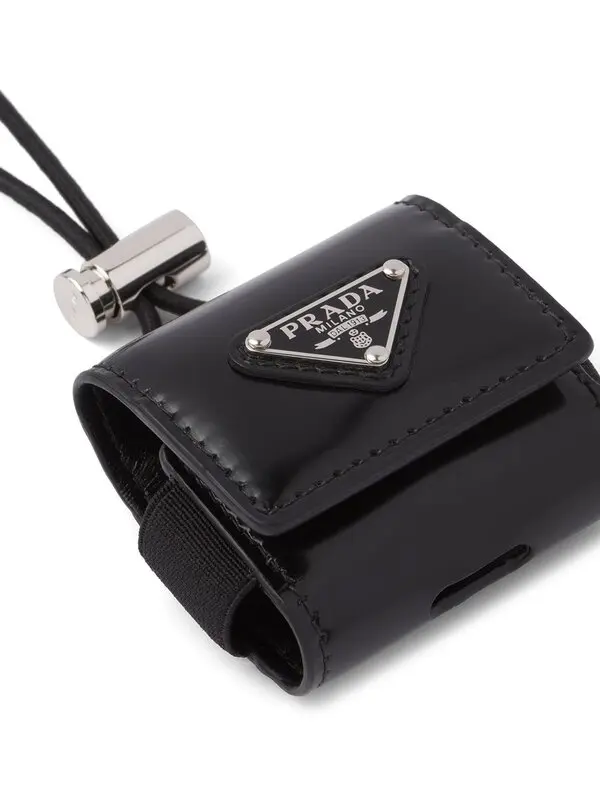 Prada Triangle-Logo Airpods Pro Case - Black | Editorialist