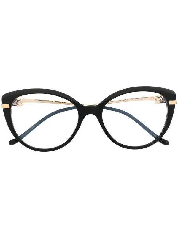 CARTIER Panthère Cat-eye Frame Glasses - Black