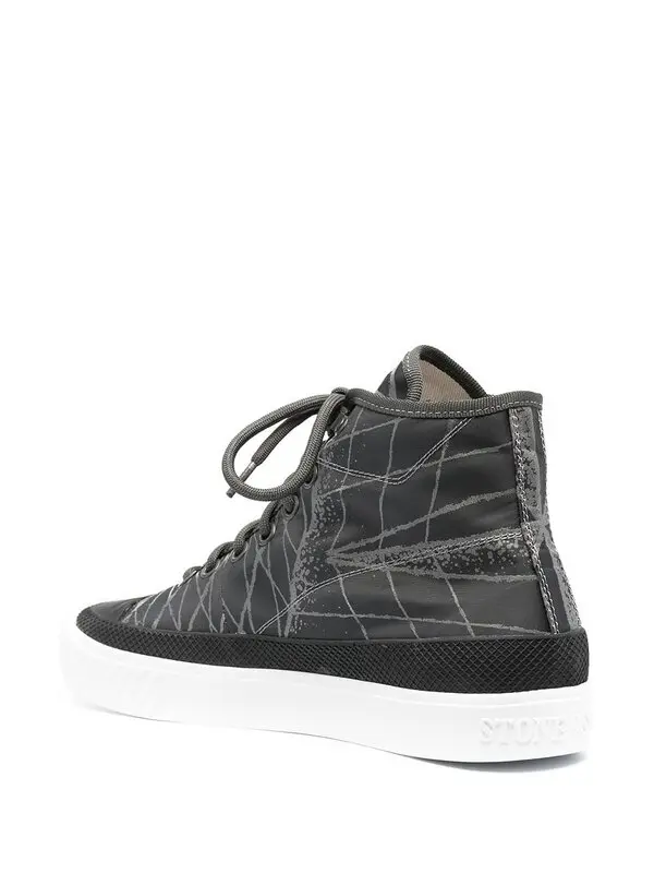Stone Island Abstract-print High-top Sneakers