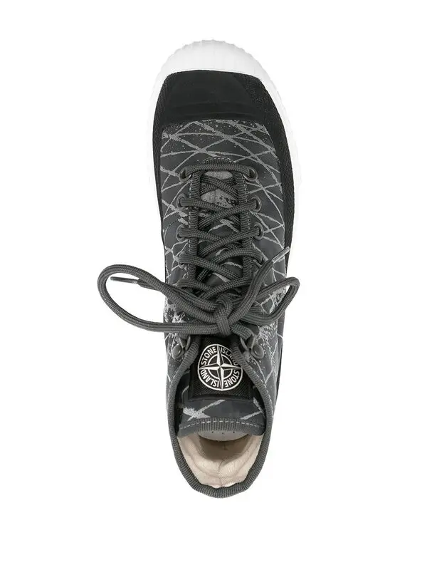 Stone Island Abstract-print High-top Sneakers