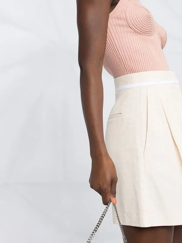 Stella McCartney High-waisted Pleated Tailored Shorts