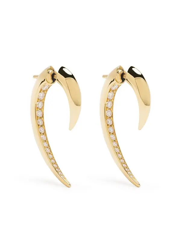 SHAUN LEANE 18kt Yellow Hook Diamond Earrings - Gold