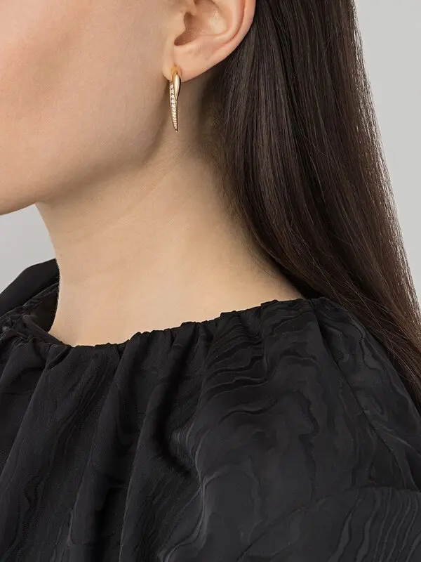 SHAUN LEANE 18kt Yellow Hook Diamond Earrings - Gold