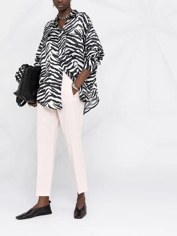 Stella McCartney Wool/cotton Blend Tapered Leg Trousers