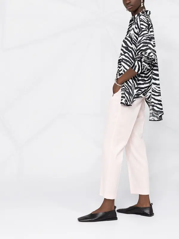 Stella McCartney Wool/cotton Blend Tapered Leg Trousers