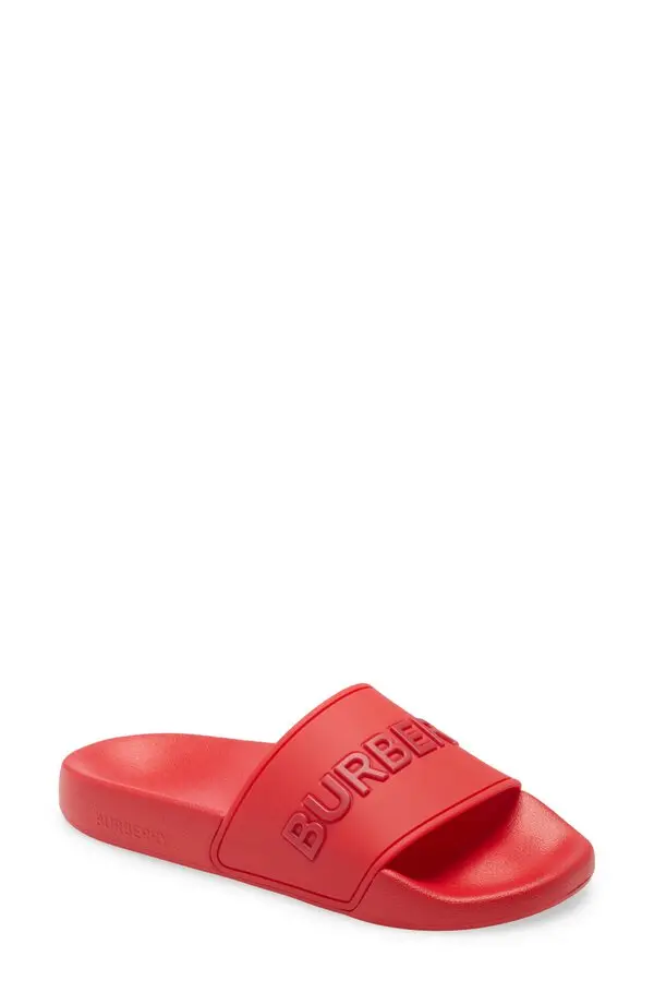 Burberry Furley Slide Sandal - Bright Red | Editorialist display picture 1