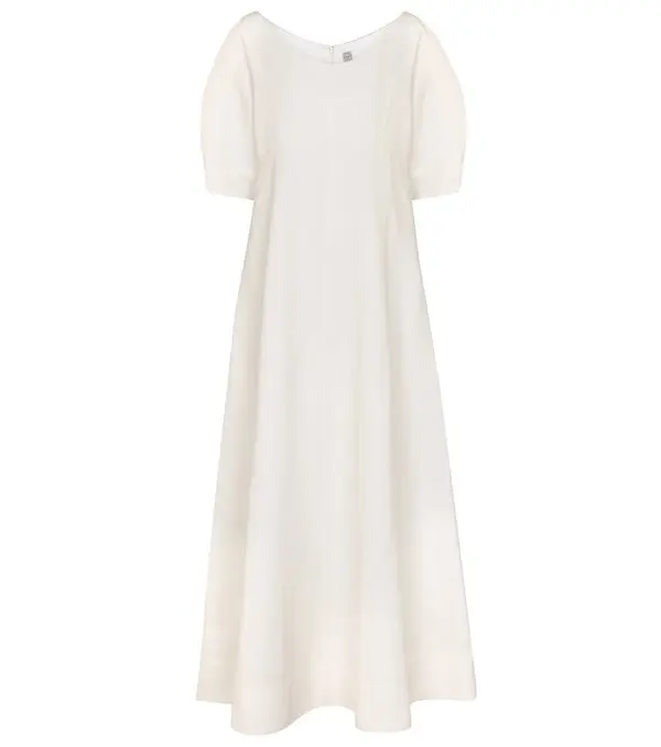 TOTEME Linen And Cotton-blend Midi Dress - White