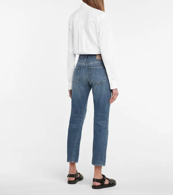 TOTEME Mid-rise Straight Jeans With Twisted Seam - Blue