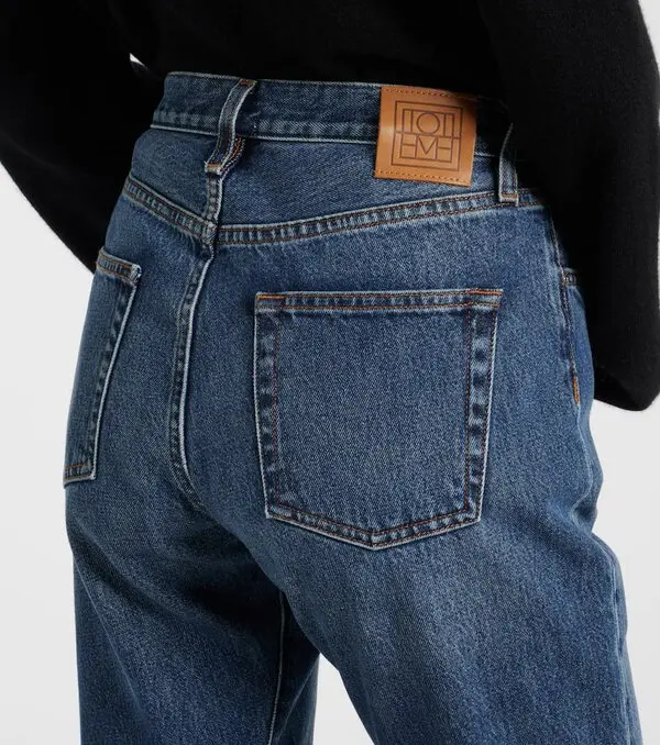 TOTEME Mid-rise Straight Jeans With Twisted Seam - Blue