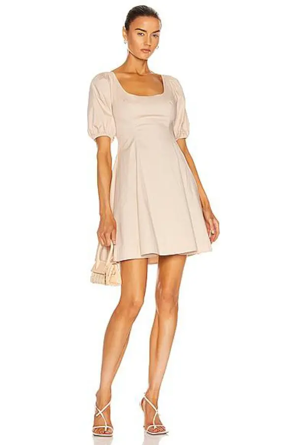 staud beige dress Albee Dress
