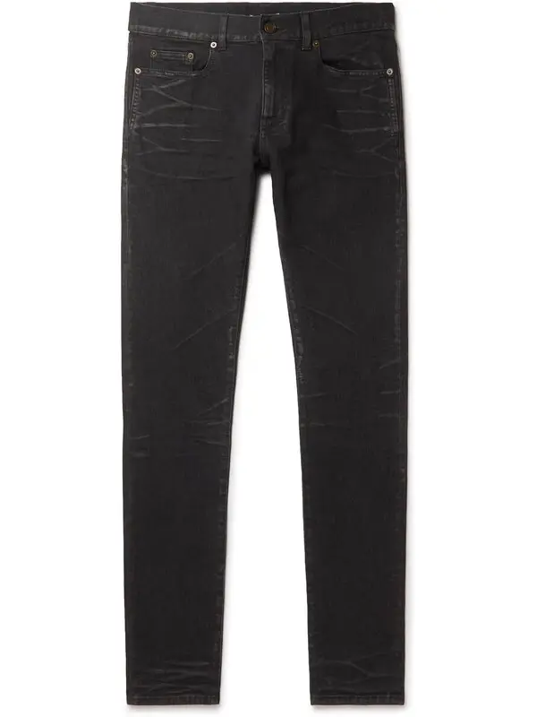 Saint Laurent Skinny-Fit Stretch-Denim Jeans - Black | Editorialist