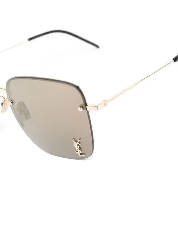 Saint Laurent Monogram Sl312m Square-frame Sunglasses - Gold