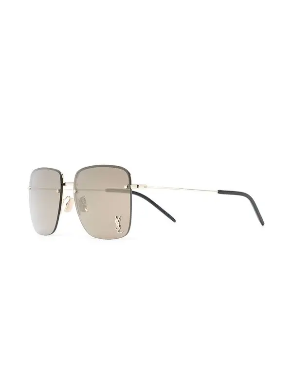 Saint Laurent Monogram Sl312m Square-frame Sunglasses - Gold