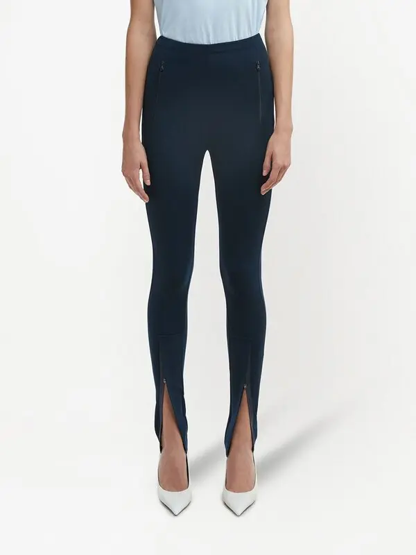 Wardrobe.NYC Front Ankle-zip Leggings - Blue