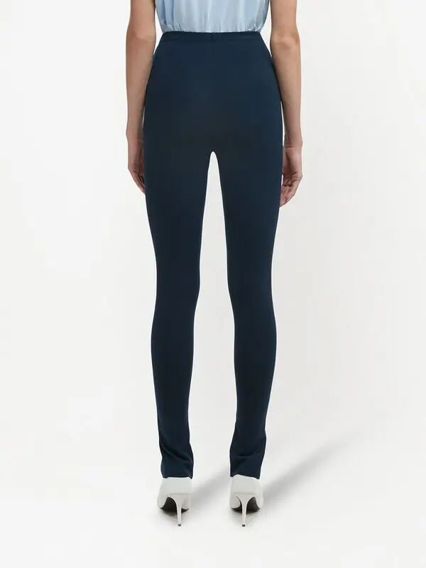 Wardrobe.NYC Front Ankle-zip Leggings - Blue