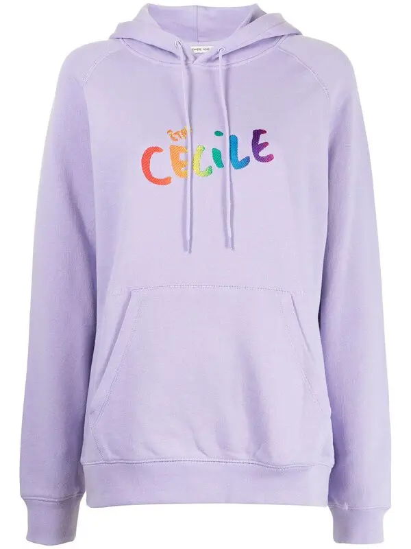 Être Cécile Logo Print Hoodie - Purple