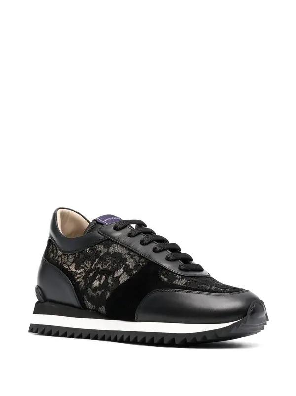 LE SILLA Claire Lace-embellished Sneakers - Black
