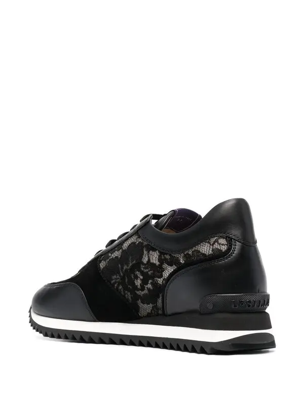LE SILLA Claire Lace-embellished Sneakers - Black