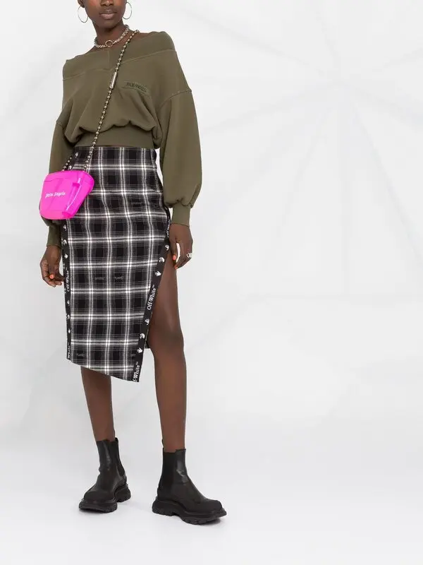 Palm Angels Off-shoulder Sweatshirt With Puff Sleeves