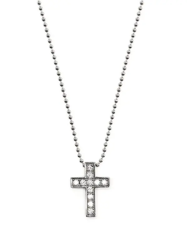 Dsquared2 Crystal Cross Pendant Necklace - Silver