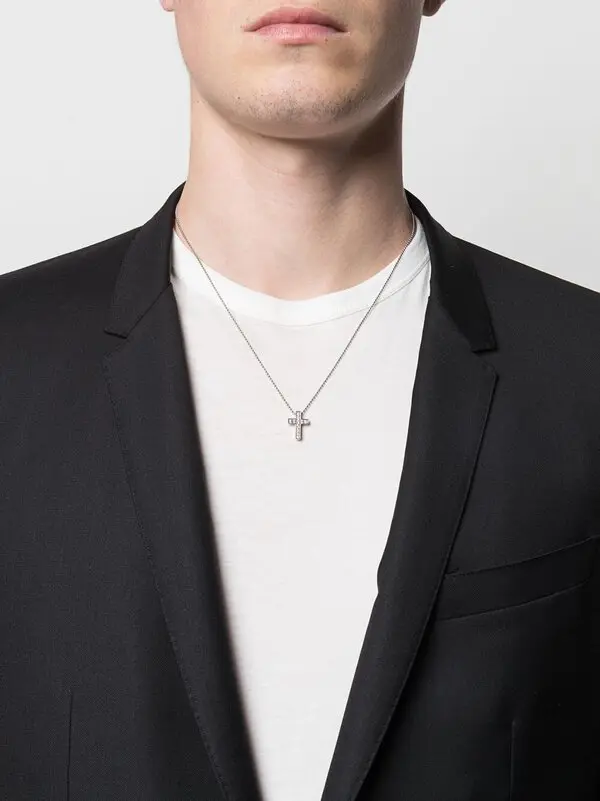 Dsquared2 Crystal Embellished Cross Pendant Necklace