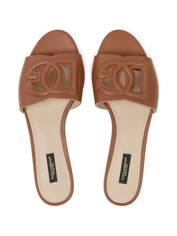 Dolce & Gabbana Dg Millennials Leather Slides