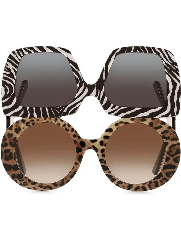 Dolce & Gabbana Chunky Double Sunglasses - Black