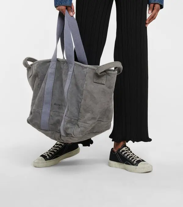Acne studios グレー　ワックスキャンバス　トートバッグ Acne Studios - Canvas Webbing Tote Bag | HBX