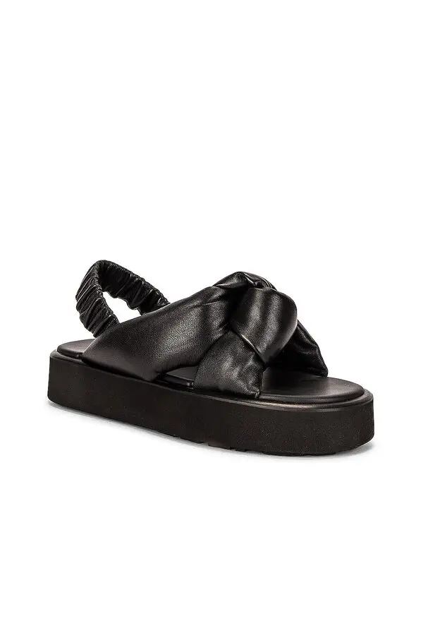 Miu Miu Padded Leather Flatform Sandals