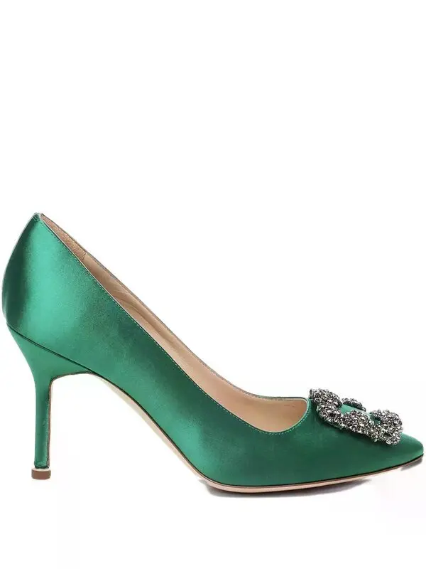 Manolo Blahnik 90mm Hangisi Satin Pumps
