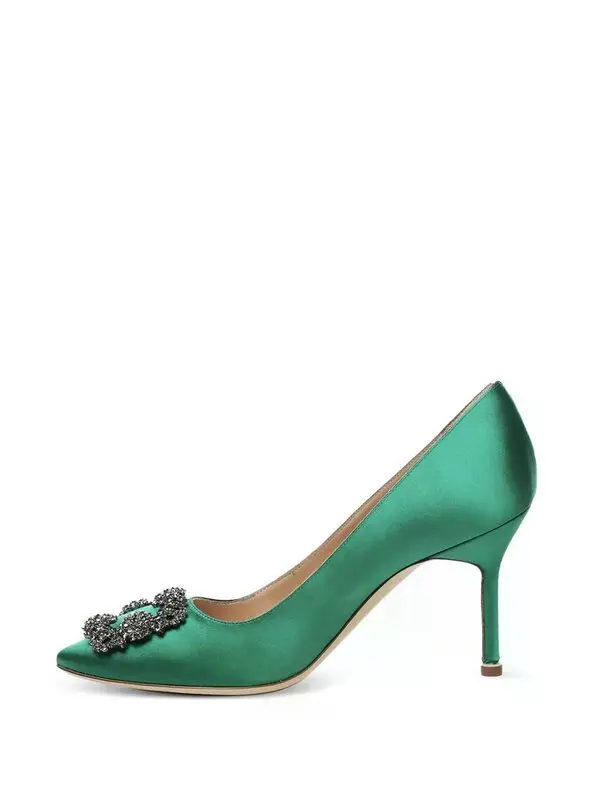 Manolo Blahnik 90mm Hangisi Satin Pumps